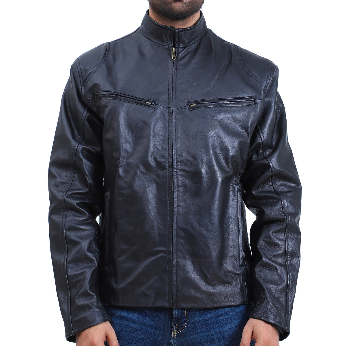 Men's Fashion Biker Black Leather Jacket – The Famous Jackets