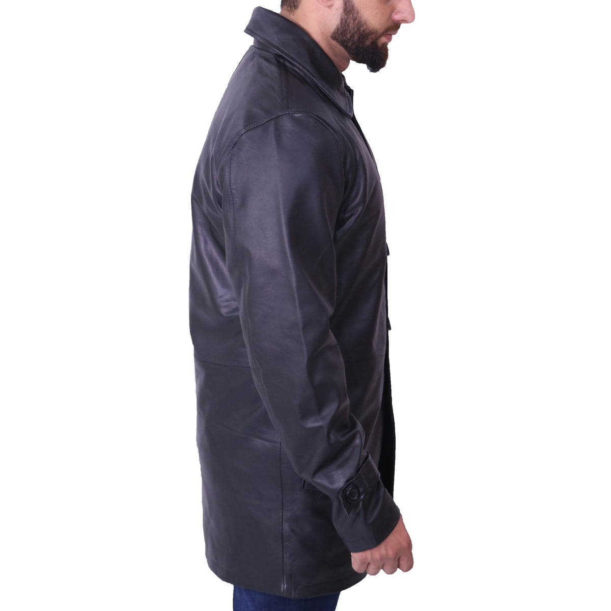 Mens Black Leather Coat – The Famous Jackets